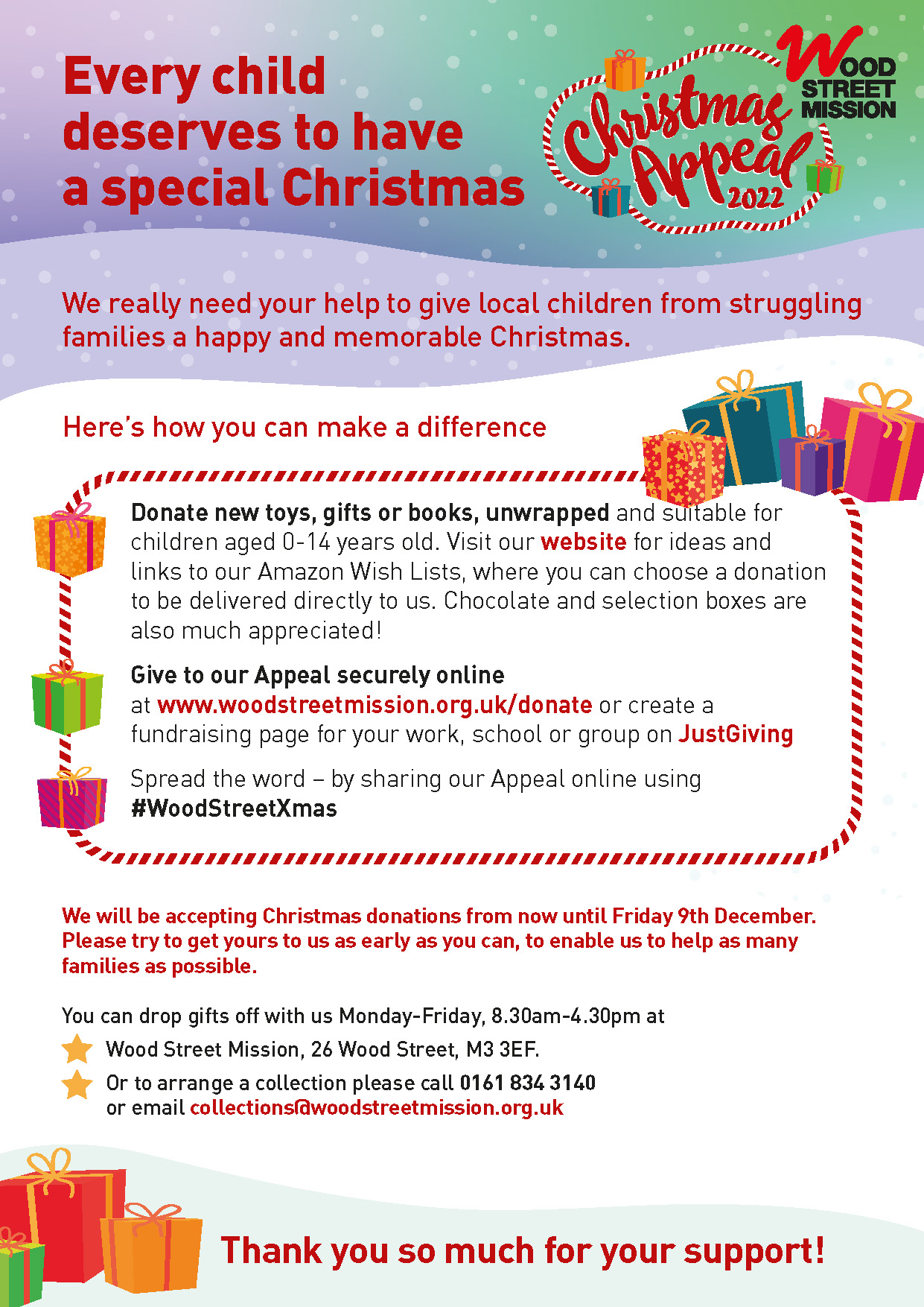 Wood Street Mission Christmas Appeal - Trinity High
