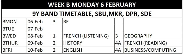 Exam Timetables - Trinity High